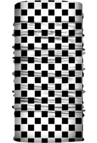 Knmaster Buff White Check Bisiklet Motosiklet Outdoor Çok Amaçlı Bandana Boyunluk