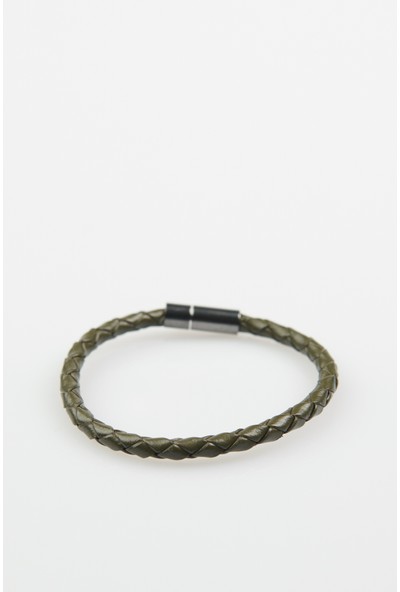 Avva Erkek Yeşil Deri Bileklik A11Y9618