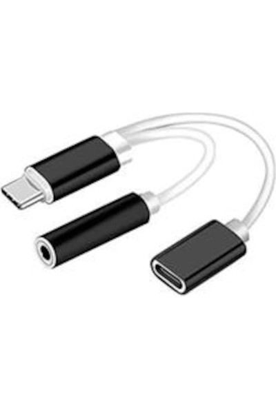 Aldım Geldi Type-C To 3.5mm Kulaklık Çevirici Aux Kulaklık + Şarj Dönüştürücü