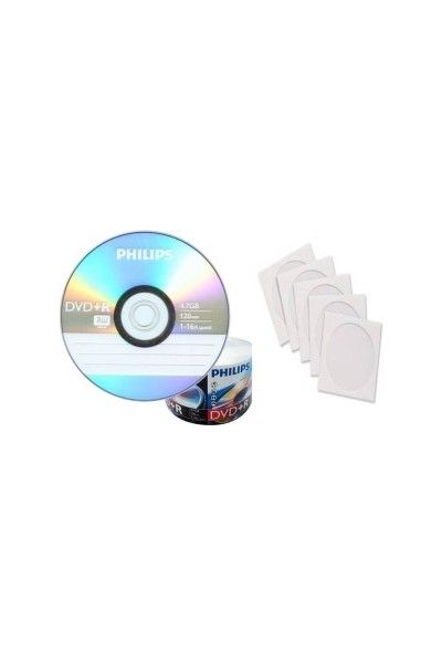 Philips Boş DVD-R 4.7GB 10 Adet DVD + 10 Adet DVD Zarfı