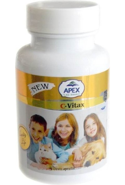 Trdeikons Kediler Için C Vitamini - Antioksidan C-Vitax Tablet 75 Adet