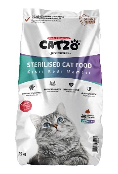 Catzo Premium Tavuklu Kısırlaştırılmış Kedi Maması 15 kg Catzo Premium Tavuklu Kısırlaştırılmış Kedi Maması 15 kg