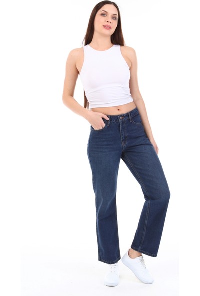 Cedy Denım Kadın Koyu Mavi Yüksek Bel Salaş Kot Pantolon Büyük Beden Jean - C602 Cedy Denım Kadın Koyu Mavi Yüksek Bel Salaş Kot Pantolon Büyük Beden Jean - C602