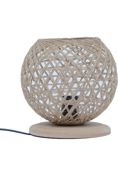 Pazar Kent Venüs Hasır Ipli Yuvarlak Dekoratif Abajur