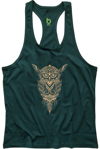 Bluu Owl Fitness Gym Tank Top Sporcu Atleti