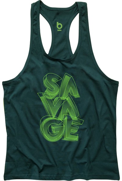 Bluu Savage Fitness Gym Tank Top Sporcu Atleti
