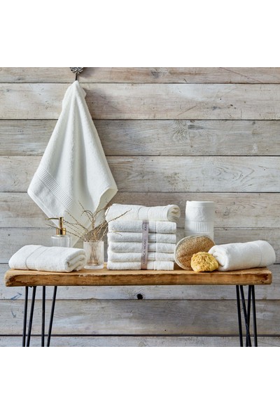 Karaca Home Olie Offwhite %100 Pamuk 10'lu Havlu Seti 50X90 cm Karaca Home Olie Offwhite %100 Pamuk 10'lu Havlu Seti 50X90 cm
