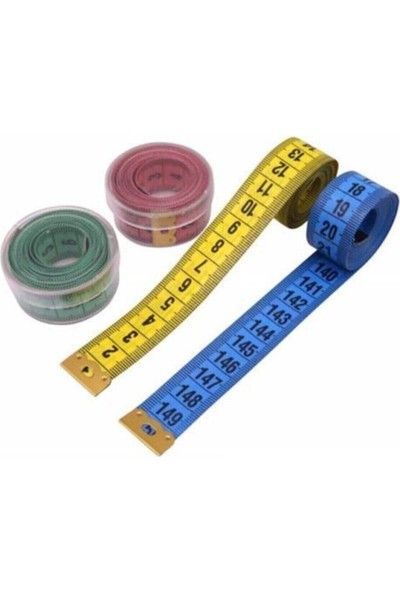 Hagiki 2 Adet Renkli Mezura 1,5 Metre Çift Yönlü Kutulu