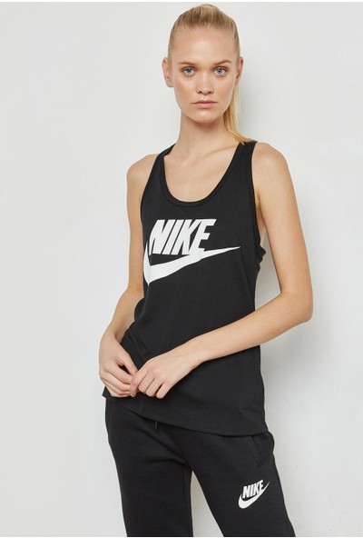 Nike Sportwear Essential Tank Top Siyah Kadın Atlet Nike Sportwear Essential Tank Top Siyah Kadın Atlet