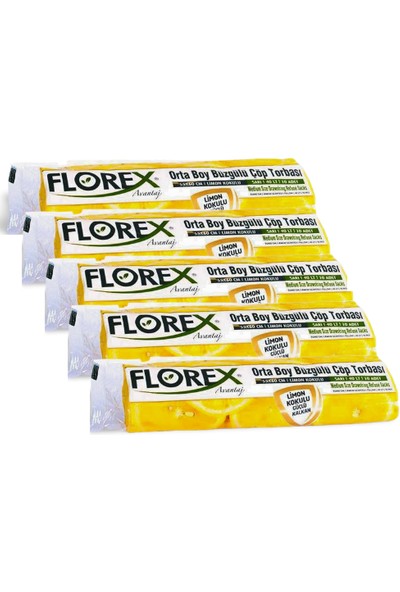 Florex Çöp Poşeti Limon Kokulu Büzgülü Orta Boy Çöp Torbasi Florex Çöp Poşeti Limon Kokulu Büzgülü Orta Boy Çöp Torbasi