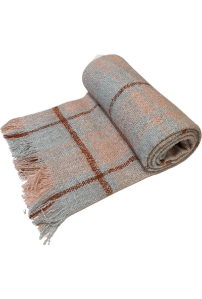 Butikburuc Kadın Pudra Yumuşak Dokulu Karma Renk Omuz Şalı