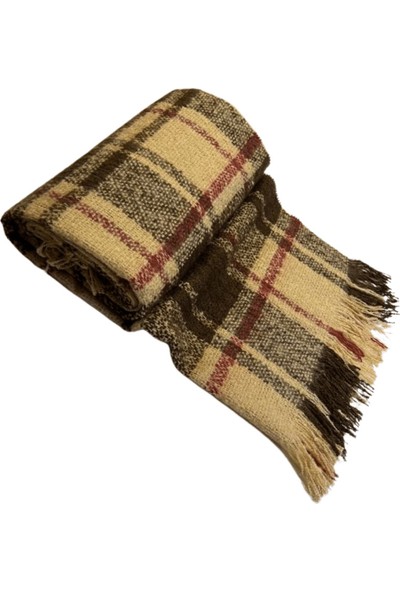 Butikburuc Kadın Kahve Bej Yumuşak Dokulu Karma Renk Omuz Şalı