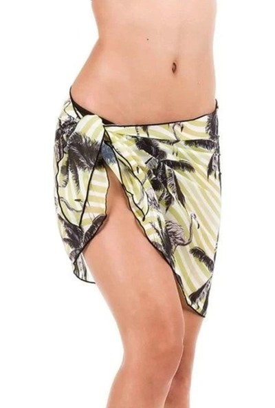 Eminna Tül Pareo Flamingo Desen Beach Collection Eminna Tül Pareo Flamingo Desen Beach Collection