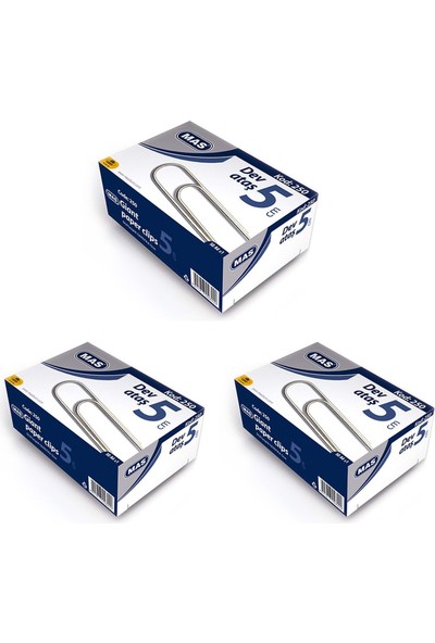 Mas 250 Dev Ataş No: 5 cm Nikel Kaplı 50 Adet 3'lü Paket Mas 250 Dev Ataş No: 5 cm Nikel Kaplı 50 Adet 3'lü Paket