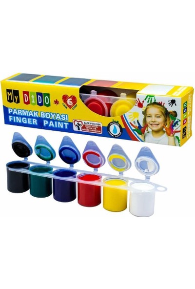 My Dido Parmak Boyası 6 Canlı Renk 22ML Subazlı Beyaz Sarı Kırmızı Mavi Yeşil Siyah Sağlığa Zararsız My Dido Parmak Boyası 6 Canlı Renk 22ML Subazlı Beyaz Sarı Kırmızı Mavi Yeşil Siyah Sağlığa Zararsız