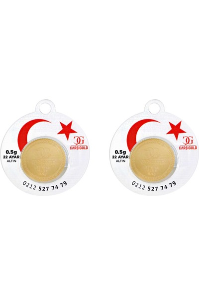 İAR 2 Adet 0,50 Gram 22 Ayar Külçe Altın İAR 2 Adet 0,50 Gram 22 Ayar Külçe Altın