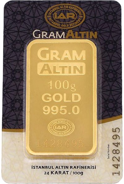 İAR 100 Gram Külçe Altın 24 Ayar İAR 100 Gram Külçe Altın 24 Ayar