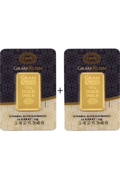 İAR 20 gr (10GR+10GR) Külçe Altın Iar 24 Ayar