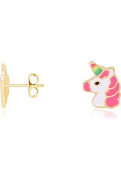 Diamond Line-Gülaylar Sarı Altın 14 Ayar Unicorn Küpe Çocuk Diamond Line-Gülaylar Sarı Altın 14 Ayar Unicorn Küpe Çocuk