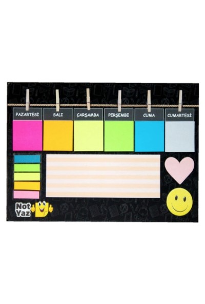 Duka Notyaz Jumbo Haftalık Not Planlayıcı Set, 33X 23 cm Ebat Günlük