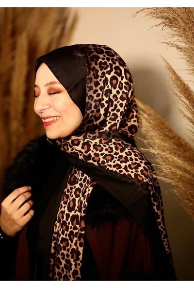 Essire Women Leopar Desenli Twill Şal 73*200CM