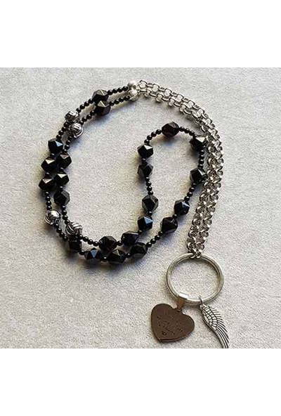 Tonstyle TS001019 - Doğal Oniks Taşı ve Kanat , Mesaj Figürü D.taş + P.çelik El Işi/tasarım Kadın Kolye 78 cm Tonstyle TS001019 - Doğal Oniks Taşı ve Kanat , Mesaj Figürü D.taş + P.çelik El Işi/tasarım Kadın Kolye 78 cm