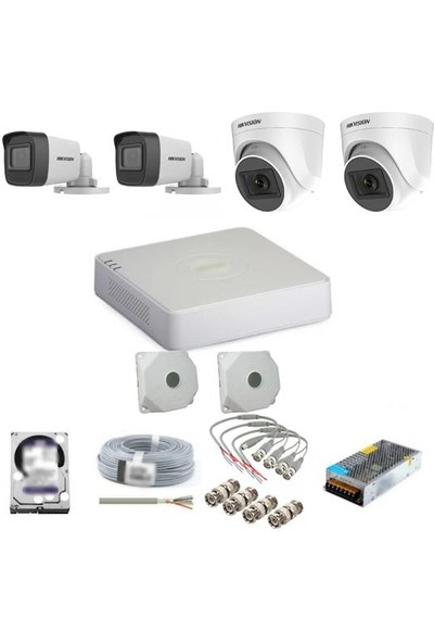 Hikvision 4 Kameralı Güvenlik Kamera Seti