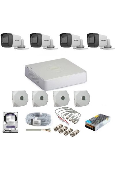 Hikvision 4 Kameralı Dış Ortam Güvenlik Kamera Seti