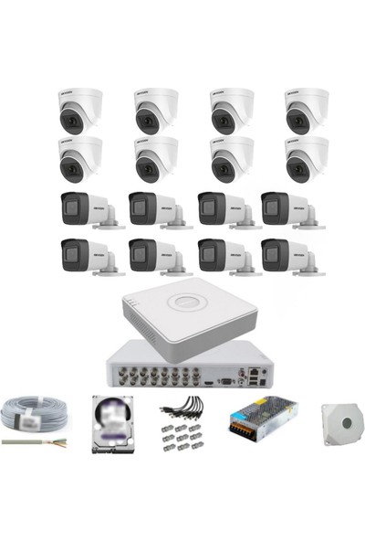Hikvision 16 Kameralı Güvenlik Kamera Seti Hikvision 16 Kameralı Güvenlik Kamera Seti