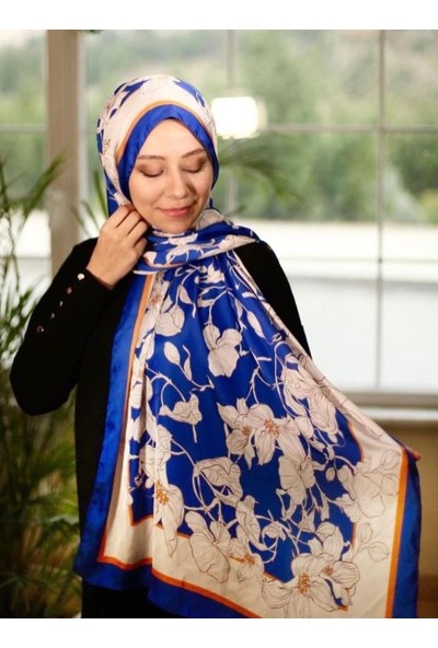 Essire Women Blue Garden Twill Şal 200*75CM