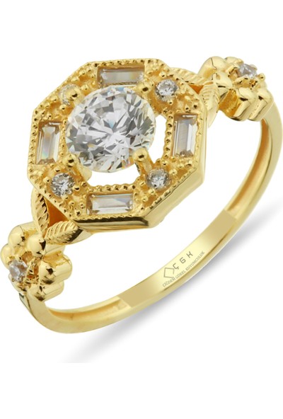 ÇGK KUYUMCULUK 14 Ayar Taşlı Altın Yüzük