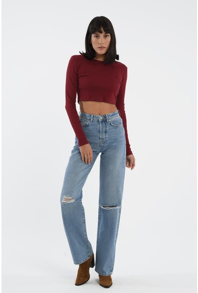 Cross Jeans Weslie Orta Taş Indigo Yüksel Bel Patı Düğmeli Dizi Yıpratma Detaylı Jean Pantolon C 4530-020 Cross Jeans Weslie Orta Taş Indigo Yüksel Bel Patı Düğmeli Dizi Yıpratma Detaylı Jean Pantolon C 4530-020