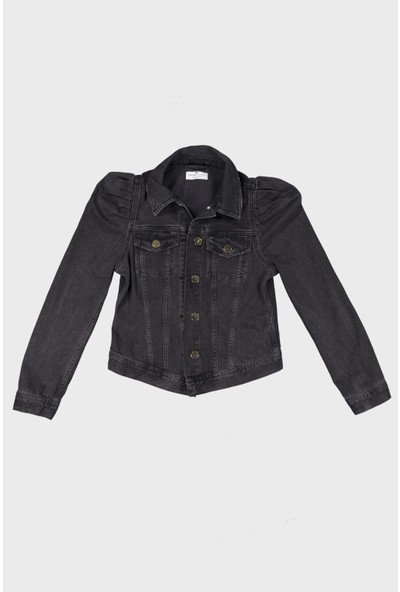 Cross Jeans Siyah Omuzları Volanlı Jean Ceket C 4538-063 Cross Jeans Siyah Omuzları Volanlı Jean Ceket C 4538-063