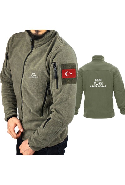 Astak Her Türk Asker Doğar Askeri Taktik Polar /mont Peç'li BLL1466