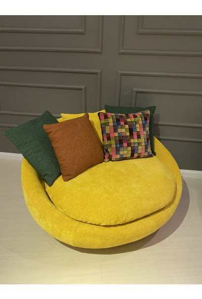 Pufhome Loca 360* Döner Berjer - Şönil Keten