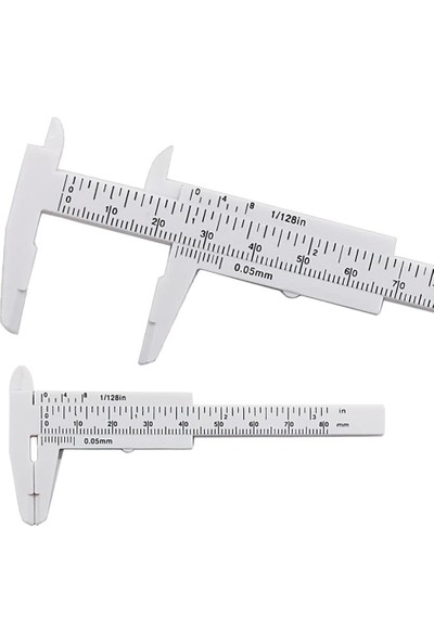 Depolife Taşınabilir Kalibreli 80 mm Plastik Kaş Estetik Ölçüm Kumpas Cetvel Plastik Kalıcı Makyaj Ölçüm Aracı