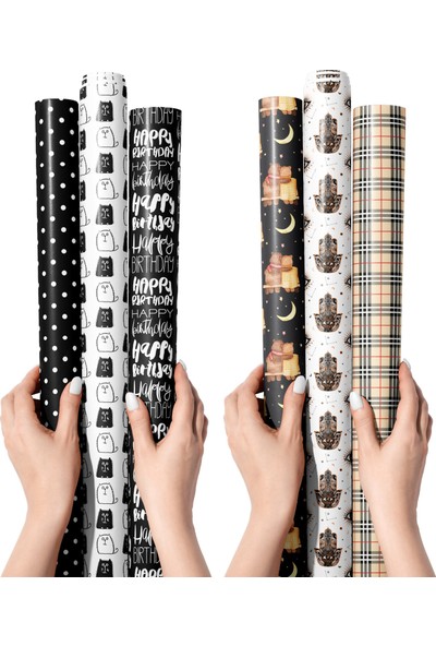 Hrs Hrs 50 x 70 cm Karışık Desen Elegant 6 Adet Paketleme Ambalaj Kağıdı (6’lı Paket) Hrs Hrs 50 x 70 cm Karışık Desen Elegant 6 Adet Paketleme Ambalaj Kağıdı (6’lı Paket)