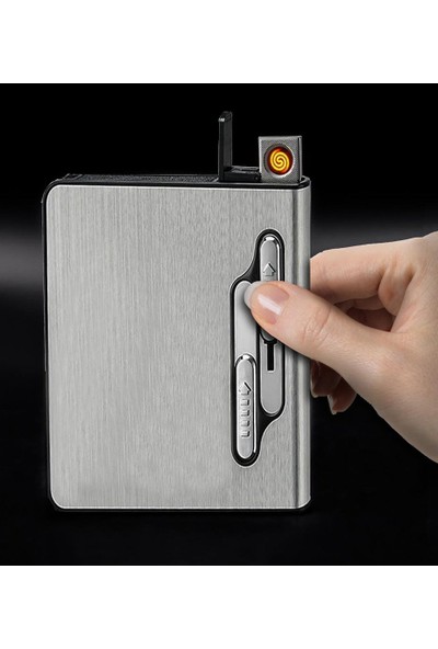 Loza Premium USB Şarjlı Çakmaklı Otomatik Sigara Tabakası Loza Premium USB Şarjlı Çakmaklı Otomatik Sigara Tabakası