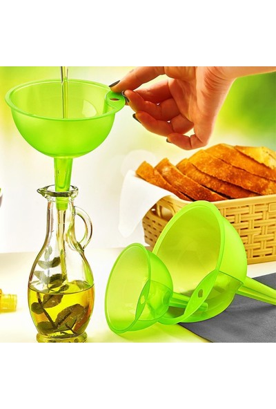 Anadolu Saray Çarşısı Pratik 3 Boy Huni Seti | 3'lü Huni Seti | 3 Boy Plastik Huni