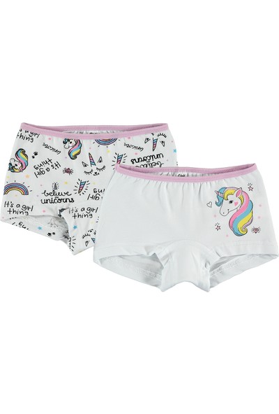 Civil Girls Kız Çocuk 2'li Boxer Set 2-10 Yaş Lila