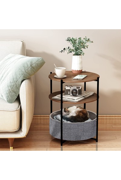 Boss Group Yan Sehpa Metal Geniş Çantalı Çift Katlı Boss Group Yan Sehpa Metal Geniş Çantalı Çift Katlı