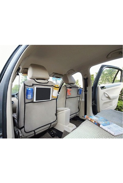 Real West Araba Koltuk Arkası Şeffaf Koruyucu Kılıf Tablet Tutucu Organizer 2 Li