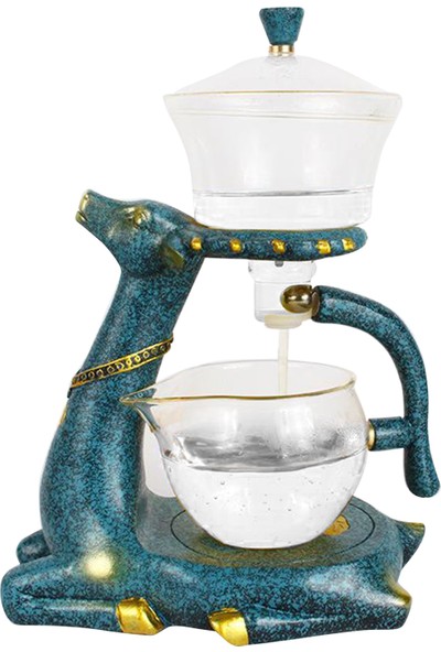 Strade Store 350 ML Geyik Şekilli Standlı Cam Demlik -Yeşil (Yurt Dışından)