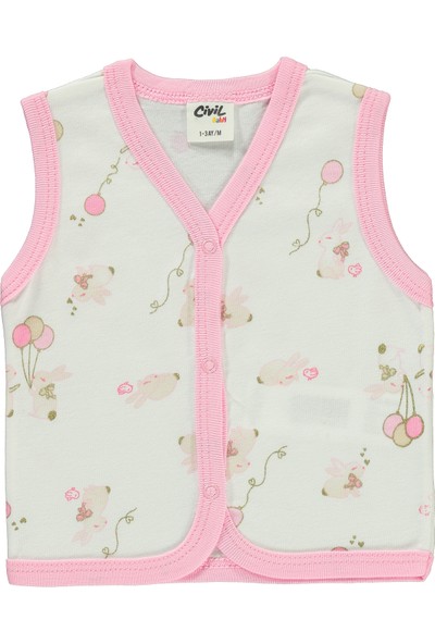 Civil Baby Kız Bebek Yelek 1-9 Ay Pembe Civil Baby Kız Bebek Yelek 1-9 Ay Pembe