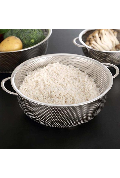 Paslanmaz Çelik Ince Örgü Süzgeç Kevgir Pirinç Sebze Elek B 19.5 cm