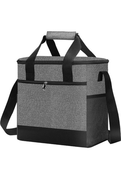 Gıda Konteyner Sepeti Termal Yalıtım Dayanıklı Taşınabilir Soğutucu Çanta Gri