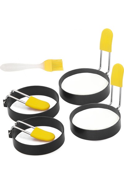 Yumurta Yüzük Ayırıcı Gadget Yapışmaz Profesyonel Crumpet Kalıp Kahvaltı Için 4 Adet Yumurta Yüzük Ayırıcı Gadget Yapışmaz Profesyonel Crumpet Kalıp Kahvaltı Için 4 Adet