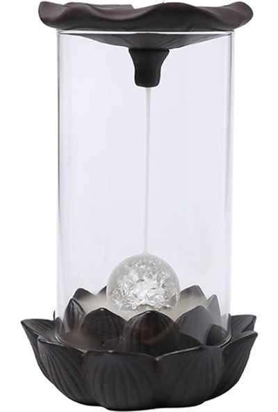 Backflow Tütsü Brülör Heykeli Şelale Censer Ev Dekor Için LED Topu Yoga Backflow Tütsü Brülör Heykeli Şelale Censer Ev Dekor Için LED Topu Yoga