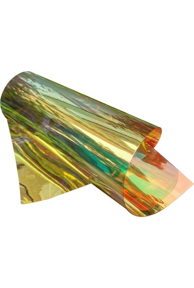 Clear Gökkuşağı Film Holografik Vinil Paket Dikiş Patchwork Zanaat Dıy Sığ Altın