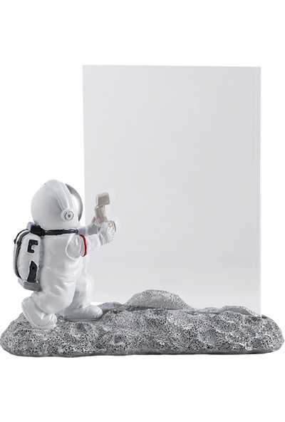 Resim Çerçevesi Dekoratif Astronot Heykelcik Fotoğraf Çerçevesi Kreş Yatak Odası Gümüş A Resim Çerçevesi Dekoratif Astronot Heykelcik Fotoğraf Çerçevesi Kreş Yatak Odası Gümüş A